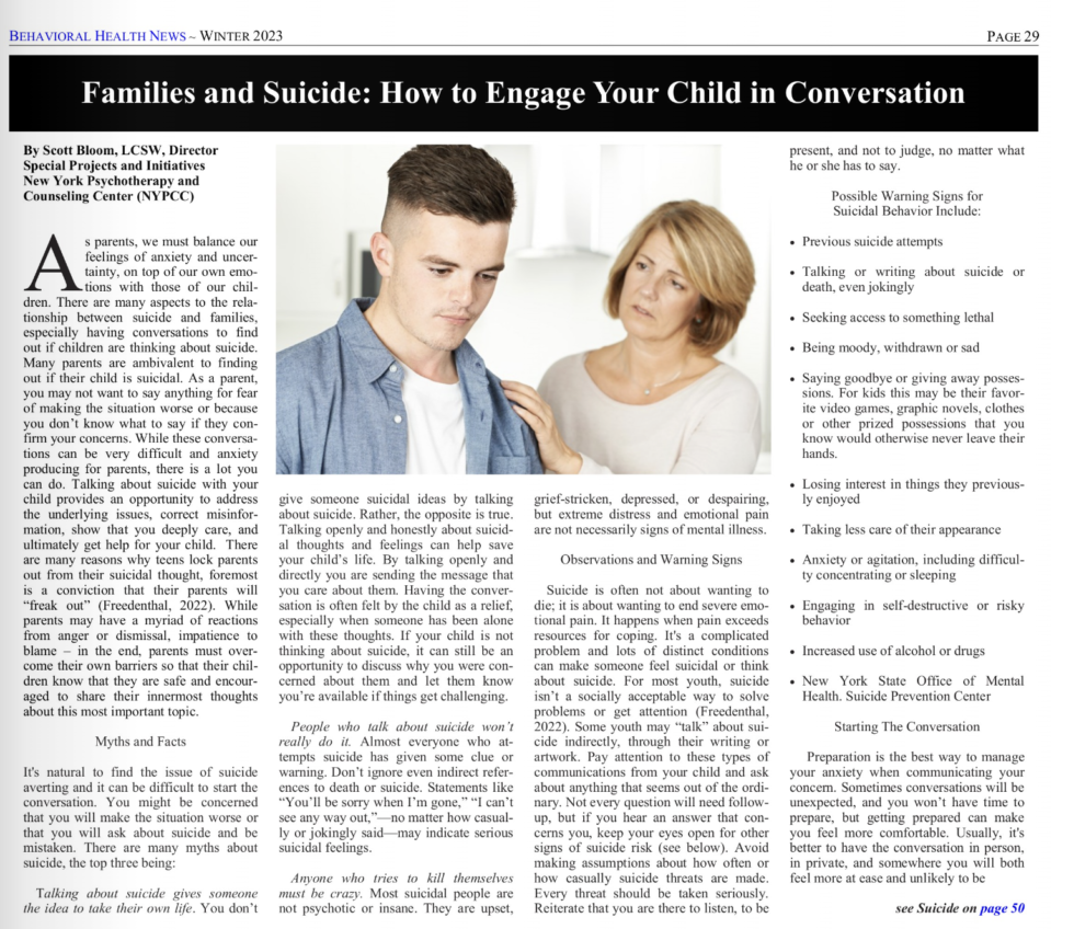 News - New York Psychotherapy & Counseling Center (NYPCC)